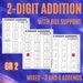 2 Digit Addition Printable Worksheets (mixed W/box Support) - Etsy