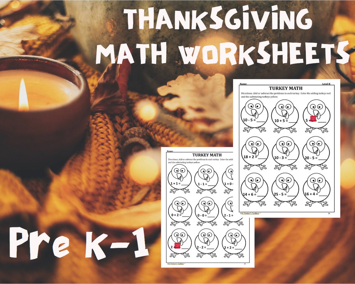Thanksgiving Math & ELA Worksheets - Etsy