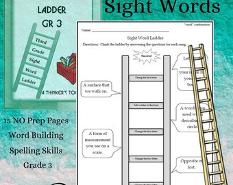 75 Words in ALL 15 Printable Sight Word Ladder Worksheets Grade 1 - Etsy