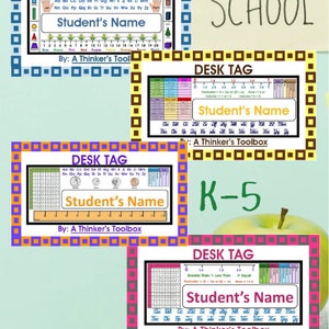 Desk Tag Plates Gr K-1 Classroom Decor (you Type Your Student's Name ...