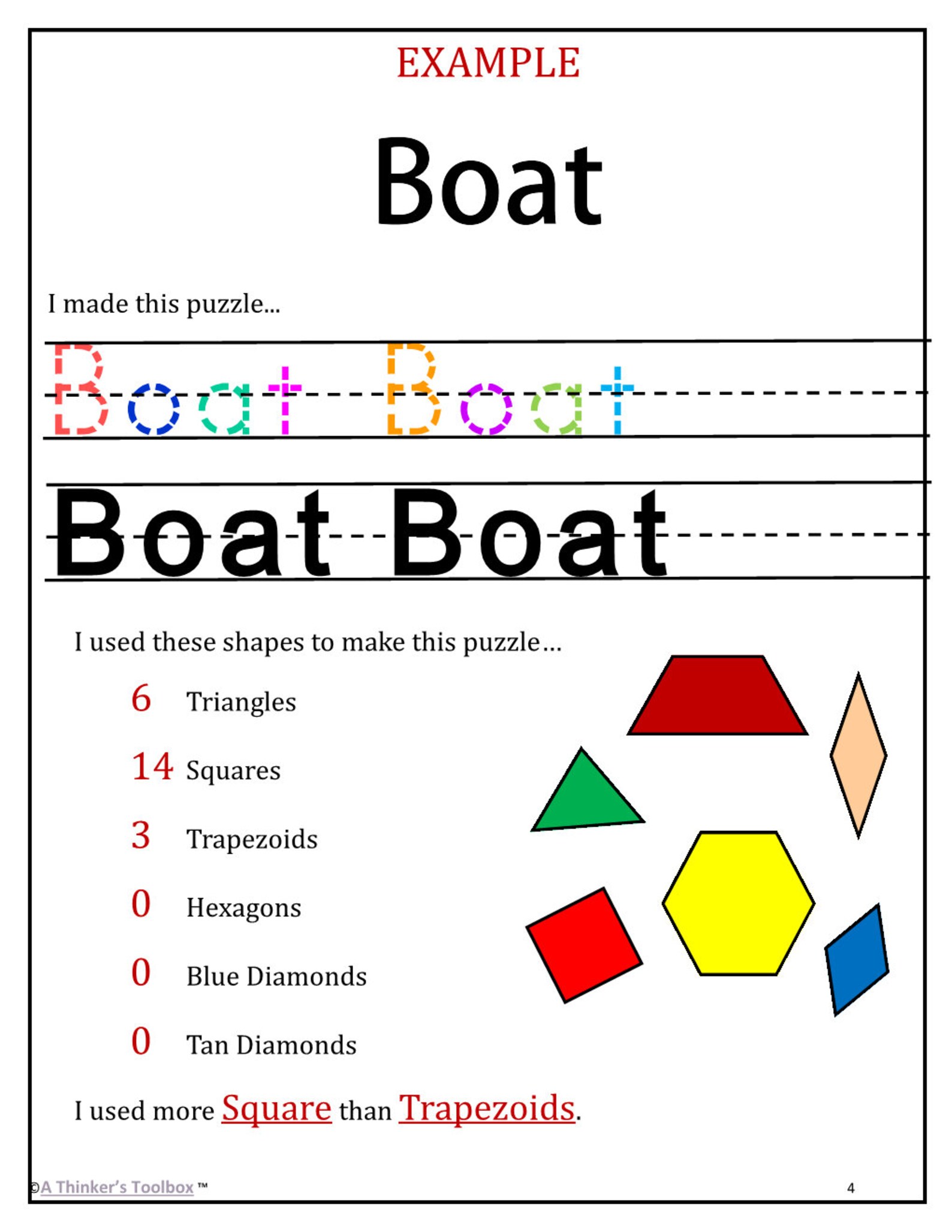 Nautical Pattern Block Mat Printables & Worksheets - Etsy
