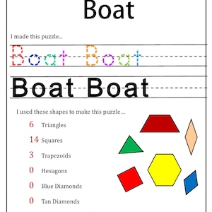 Nautical Pattern Block Mat Printables & Worksheets - Etsy