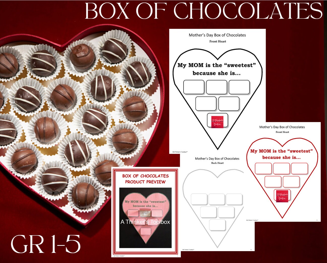 Mother's Day Box of Chocolates Activity Valetnine's Day - Etsy