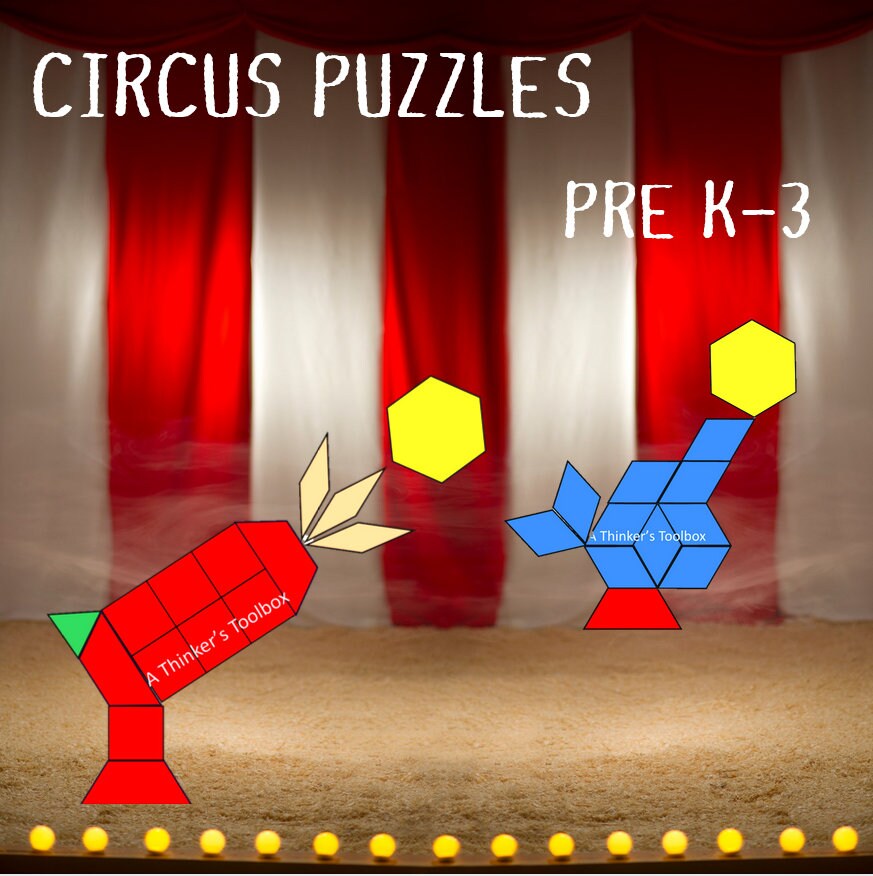 Circus Pattern Block Mat Printables & Worksheets - Etsy