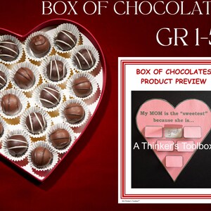 Mother's Day Box of Chocolates Activity Valetnine's - Etsy