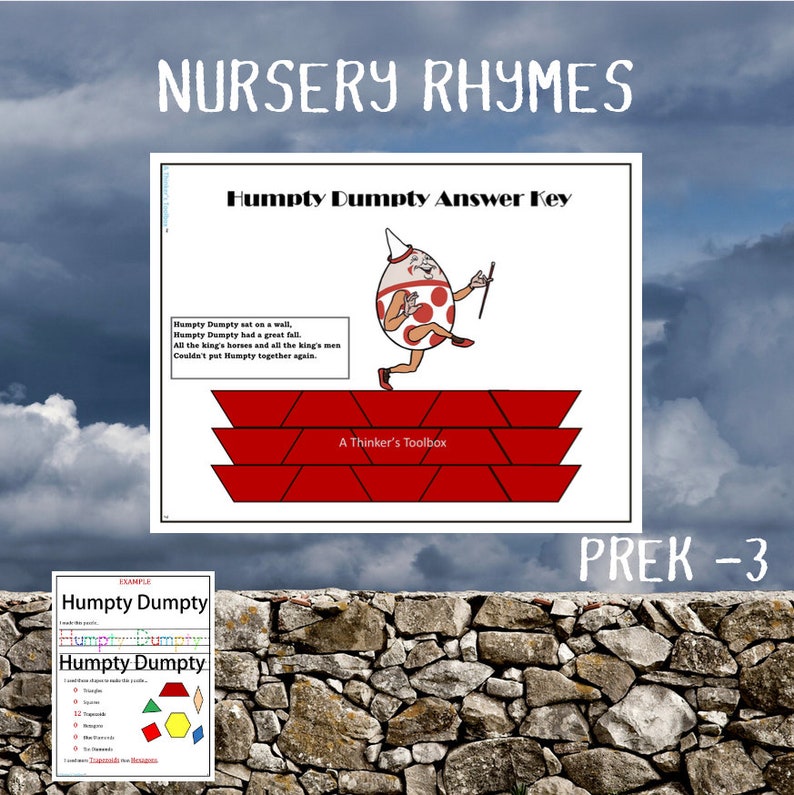 Nursery Rhymes Pattern Block Mat Printables & Worksheets - Etsy