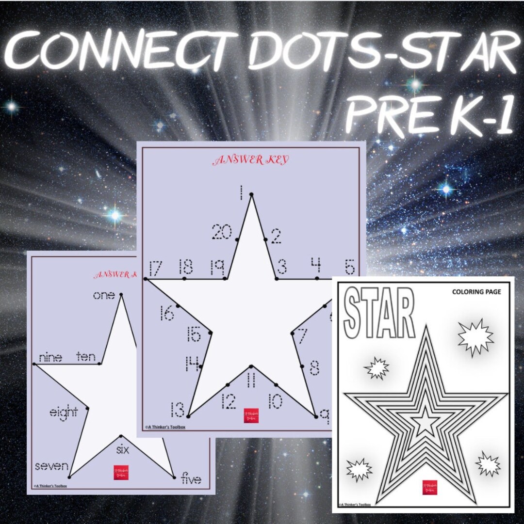 Star Worksheets Connect the Dots - Etsy