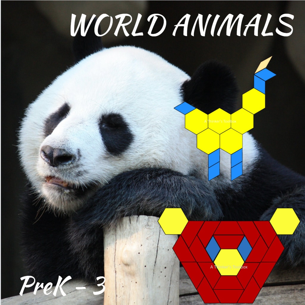 Animals Around the World Pattern Block Mat Printables & Worksheets - Etsy