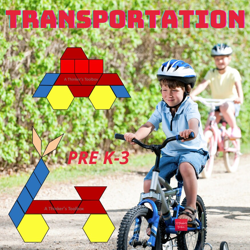 Transportation Pattern Block Mat Printables & Worksheets - Etsy