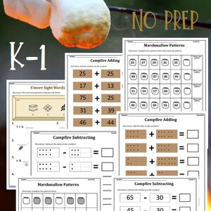 Camping Printable Worksheets | Grades K-1 - Etsy