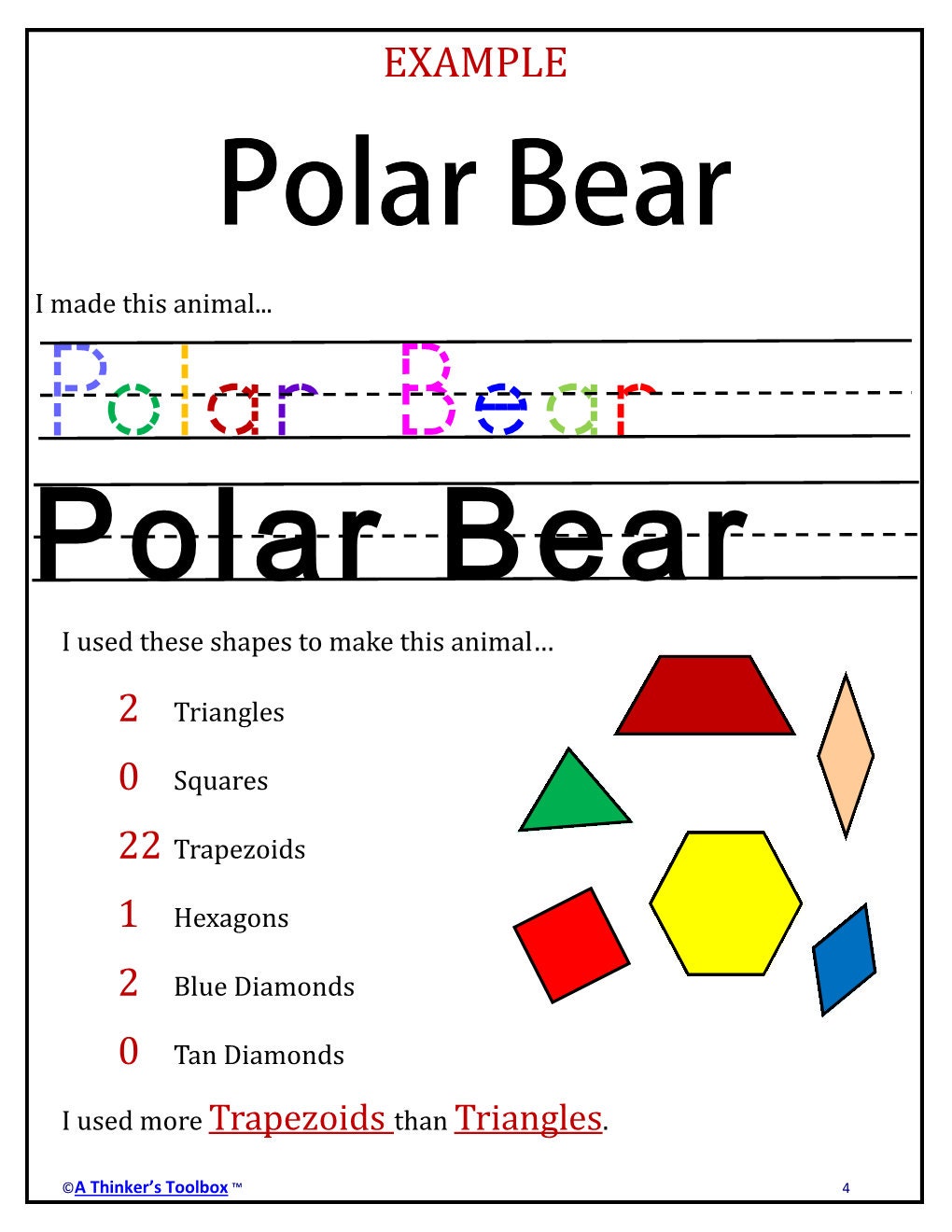 Polar Pattern Block Mat Printables & Worksheets - Etsy
