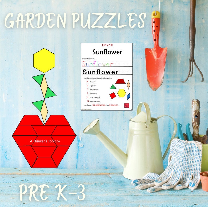 Garden Pattern Block Mat Printables & Worksheets - Etsy