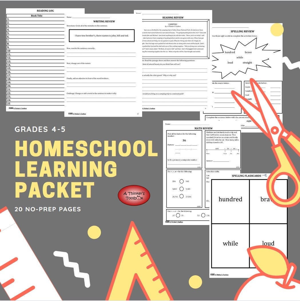 Easy-to-use Printable Worksheets - Incoming 5th Graders - Etsy