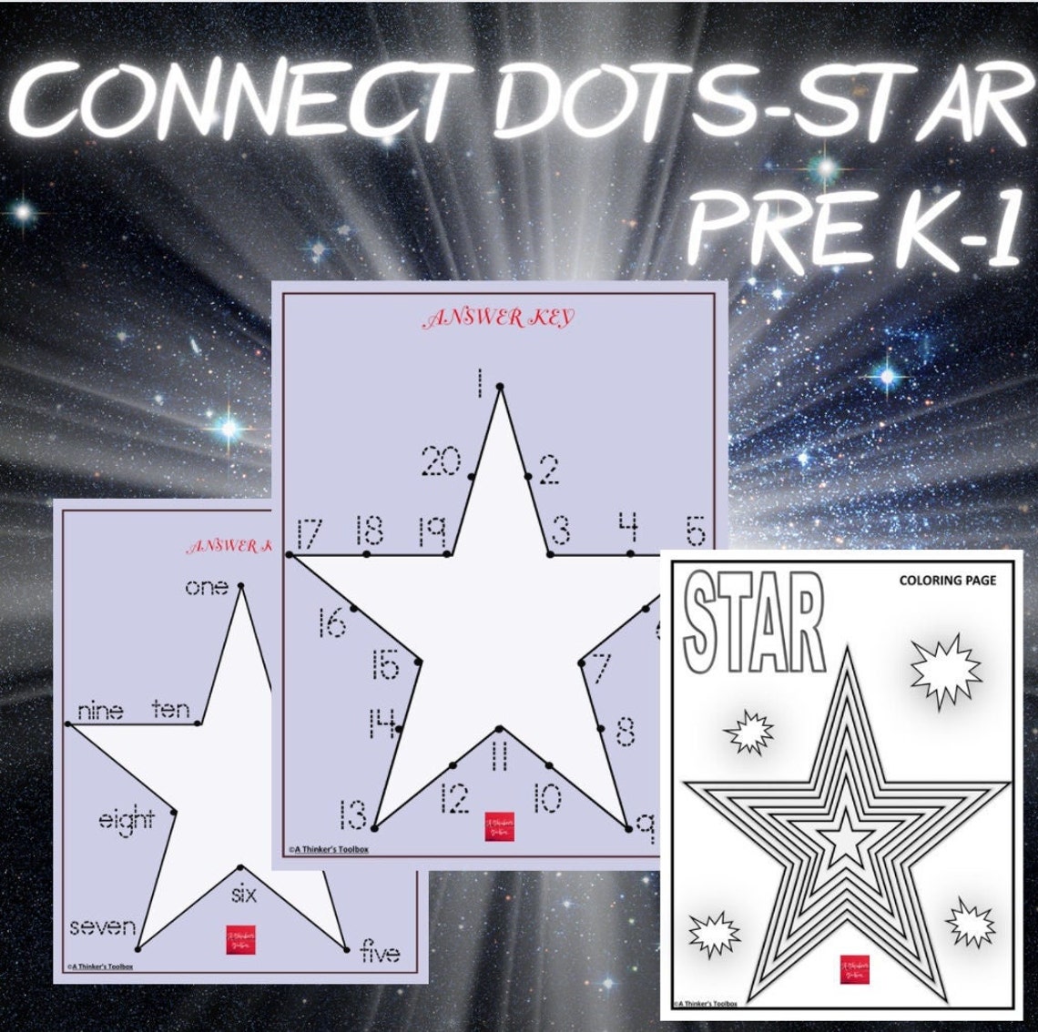 Star Worksheets - Connect the Dots - Etsy