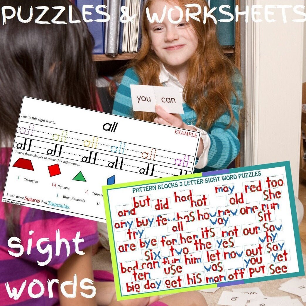238 PAGES 3 Letter Sight Word Pattern Block Mat Printables AND ...