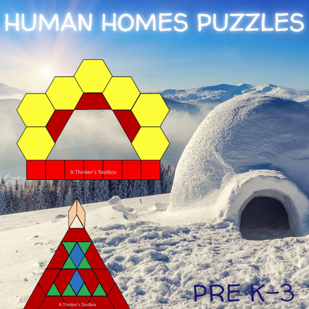 Habitats Human Homes Pattern Block Mat Printables & Worksheets - Etsy
