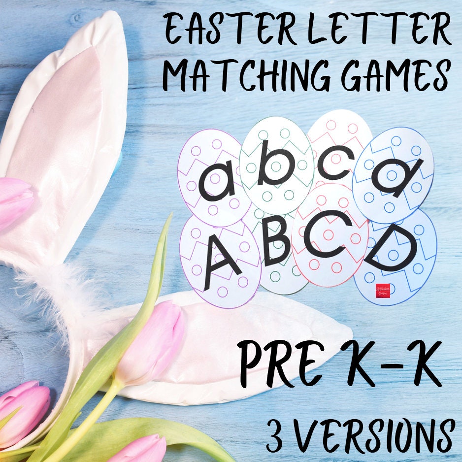 Easter Letter Matching Games & Printable Worksheets - Etsy