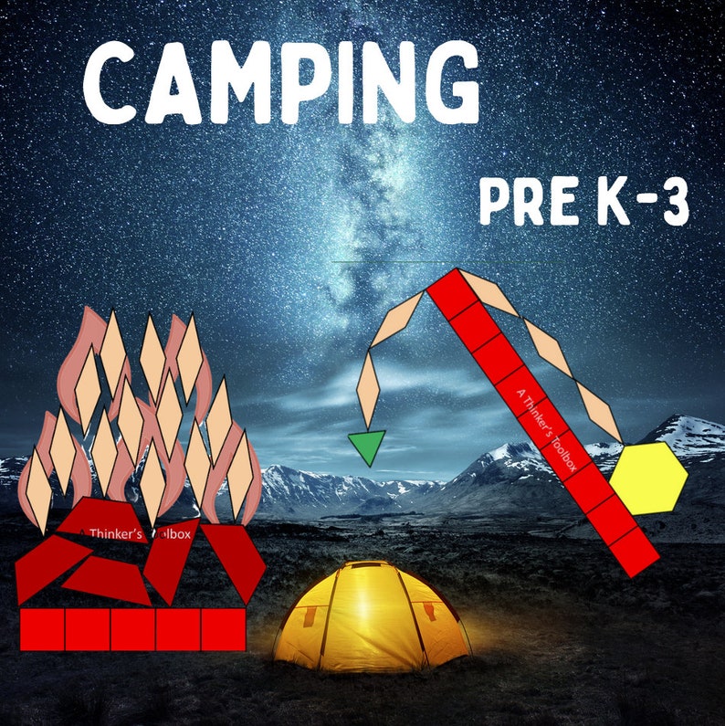 Camping Pattern Block Mat Printables & Worksheets - Etsy