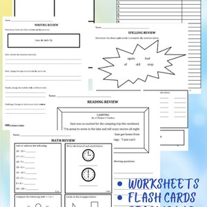 Easy-to-use Printable Worksheets - Incoming 2nd Graders - Etsy