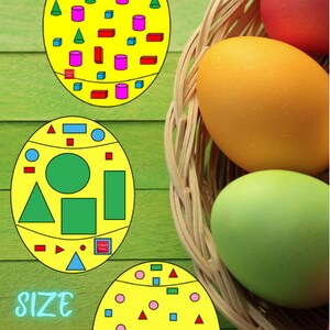 Easter Egg Color by Shape Worksheets | 2D & 3D - Etsy