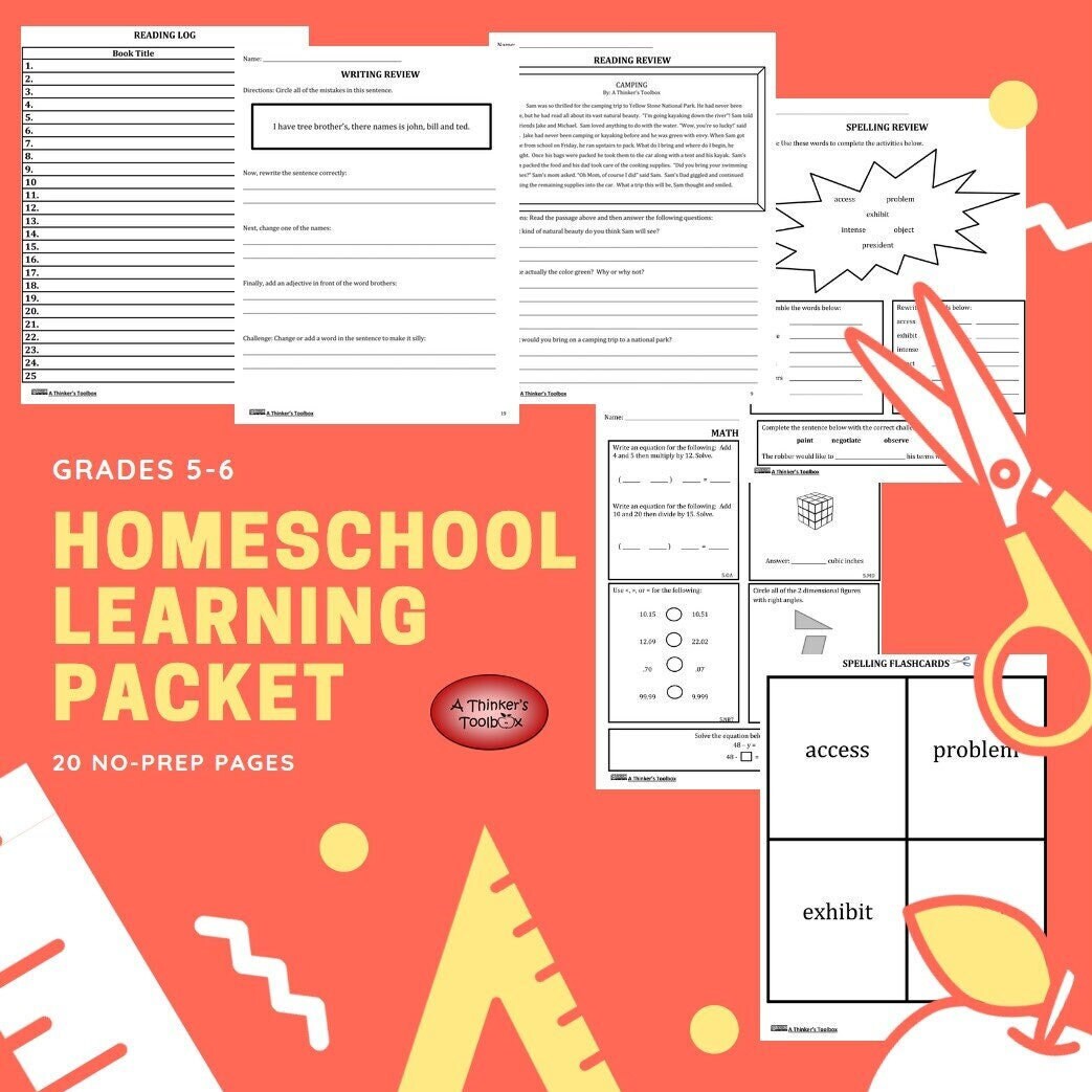 Easy-to-use Printable Worksheets - Incoming 6th Graders - Etsy