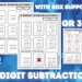 3 Digit Subtraction Printable Worksheets mixed W/box Support - Etsy