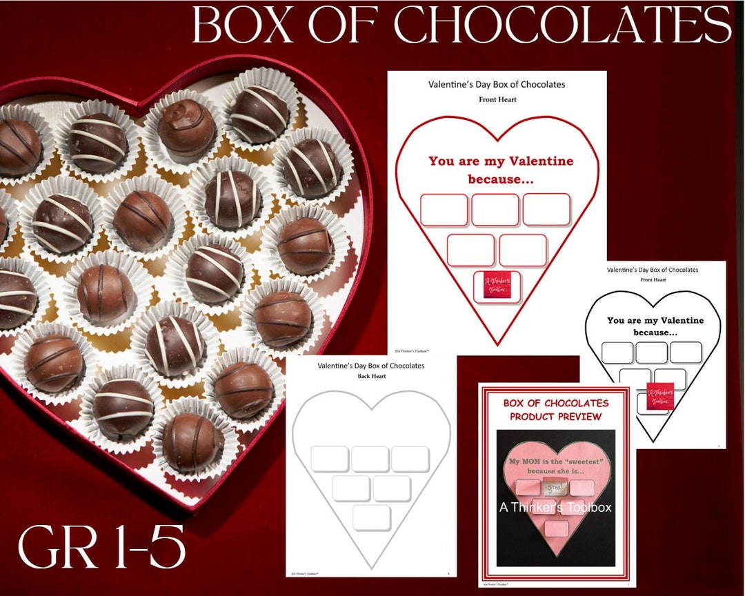 Mother's Day Box of Chocolates Activity Valetnine's - Etsy