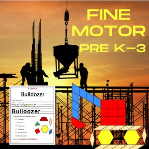 Construction Pattern Block Mat Printables & Worksheets - Etsy