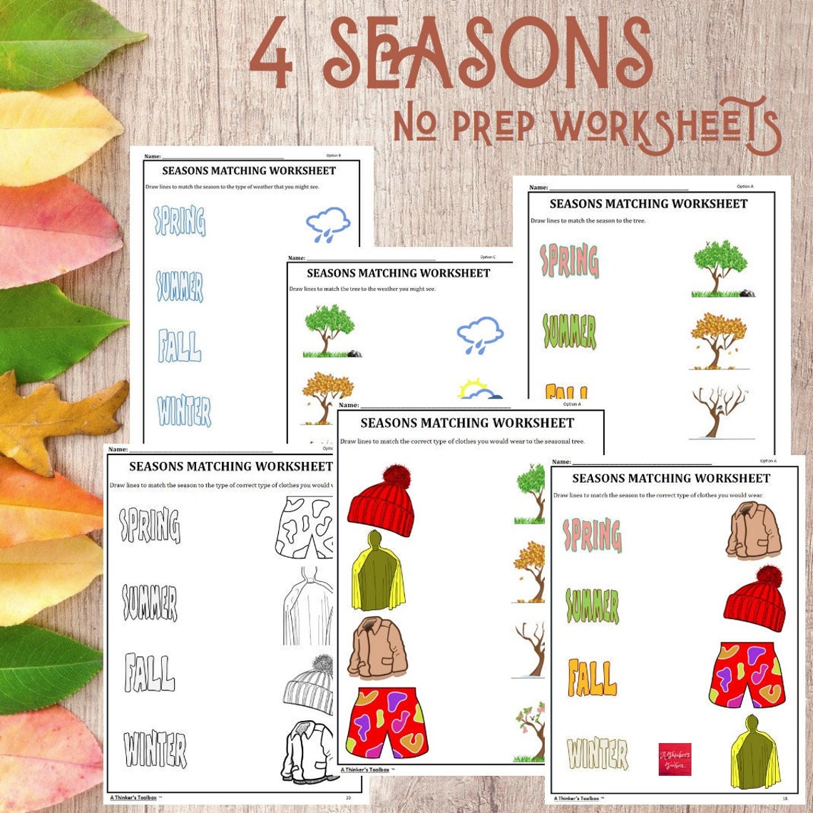 4 Seasons Activity Worksheets & Classroom Decor - Etsy