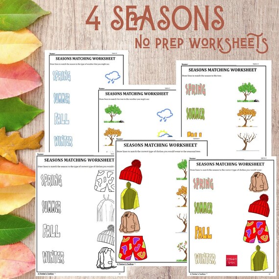 4 Seasons Activity Worksheets & Classroom Decor - Etsy