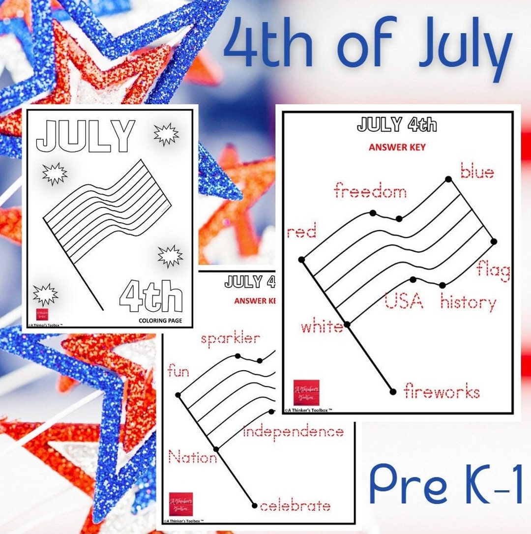 4th of July Printable Worksheets - Easy to Use - Etsy