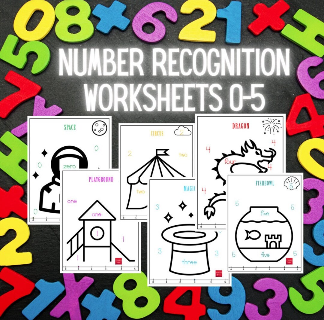 Number Recognition Worksheets 0-5 - Etsy