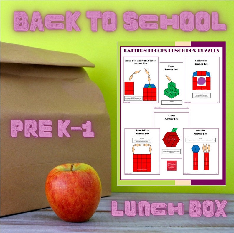 Back to School Pattern Block Mat Printables & Worksheets BUNDLE - Etsy