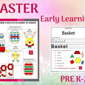Easter Pattern Block Mat Printables & Worksheets - Etsy
