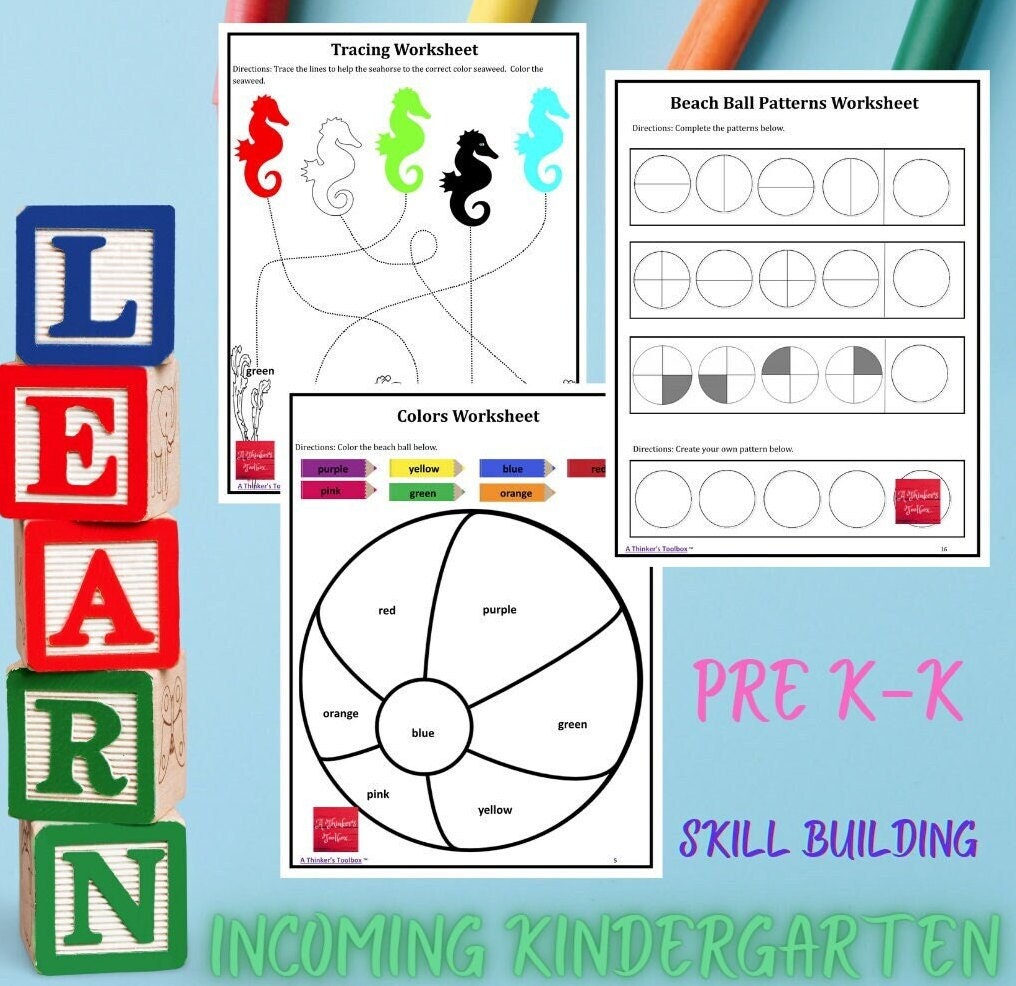 26 Early Learning Easy to Use Worksheets Preschool & Kindergarten - Etsy