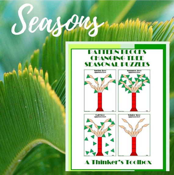 Seasonal Tree Pattern Block Mat Printables & Worksheets - Etsy