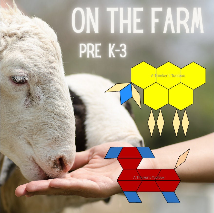 Farm Pattern Block Mat Printables & Worksheets - Etsy