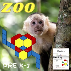 Zoo Animals Pattern Block Mat Printables & Worksheets - Etsy
