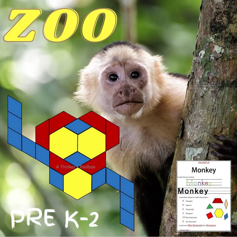 Zoo Animals Pattern Block Mat Printables & Worksheets - Etsy
