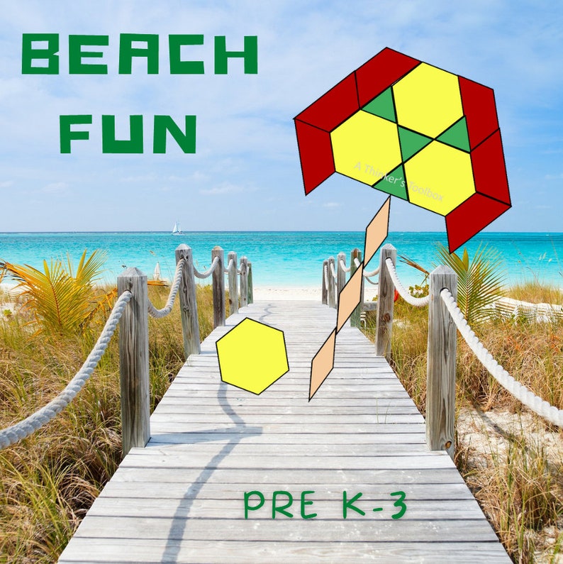 Beach Pattern Block Mat Printables & Worksheets - Etsy
