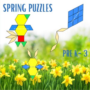 Spring Season Pattern Block Mat Printables & Worksheets - Etsy
