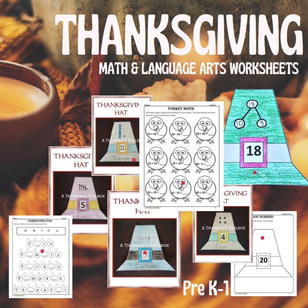 Thanksgiving Math & ELA Worksheets - Etsy