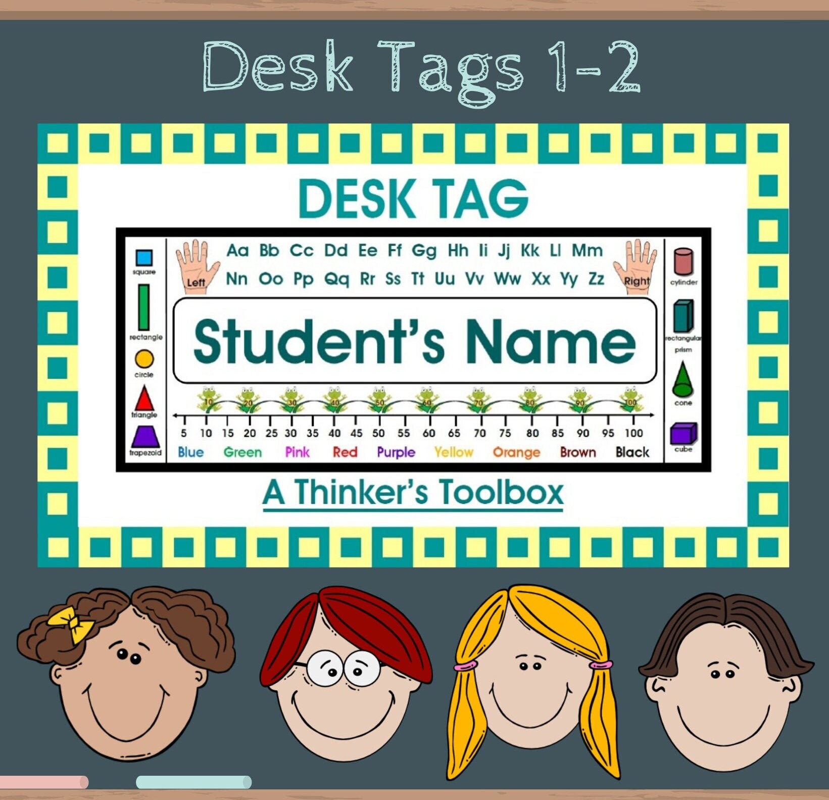 Desk Tag Plates Gr 1-2 Classroom Decor (you Type Your Student's Name ...