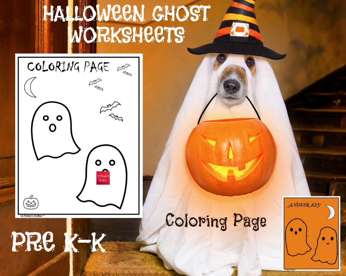 Halloween Counting Numbers Worksheets - Connect the Dots Ghosts - Etsy