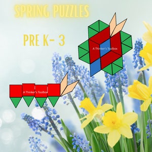 Spring Season Pattern Block Mat Printables & Worksheets - Etsy