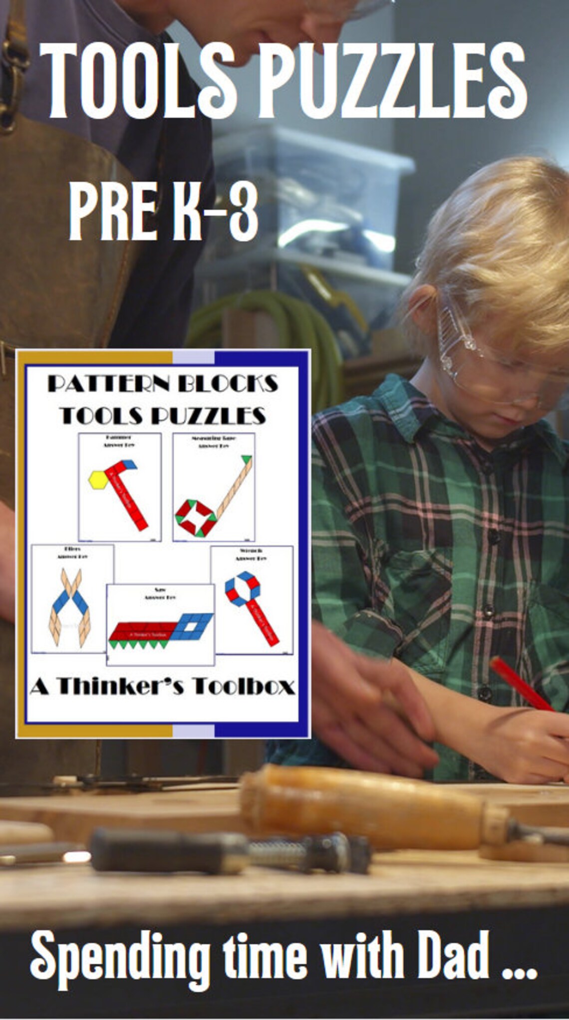 Father's Day Tools Pattern Block Mat Printables & Worksheets - Etsy