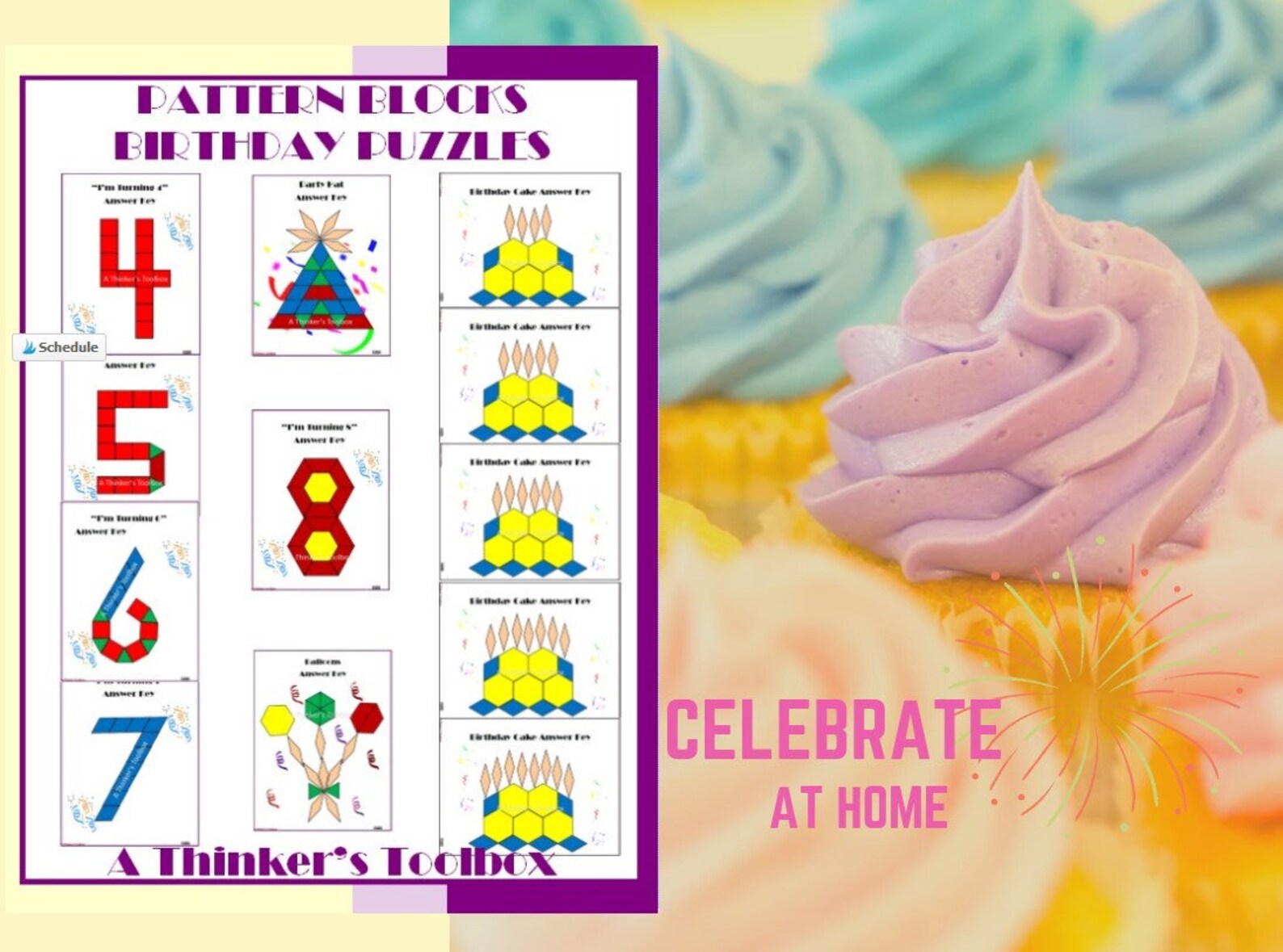 Birthday Celebrations Pattern Block Mat Printables & Worksheets - Etsy