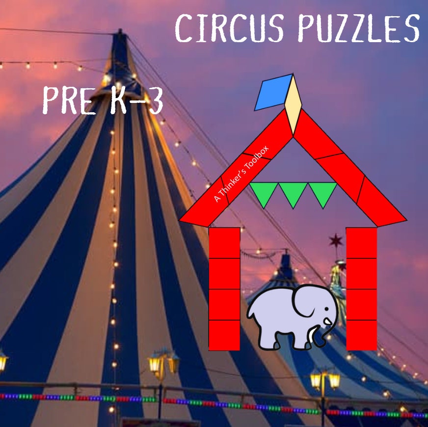 Circus Pattern Block Mat Printables & Worksheets - Etsy