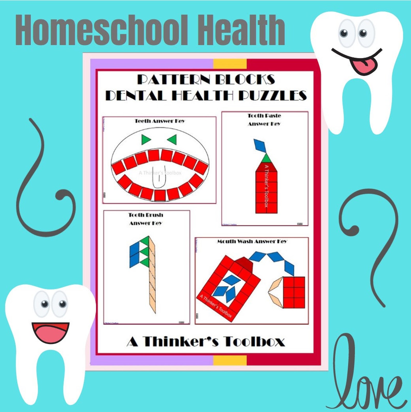Dental Health Puzzles & Worksheets for Kids - Etsy