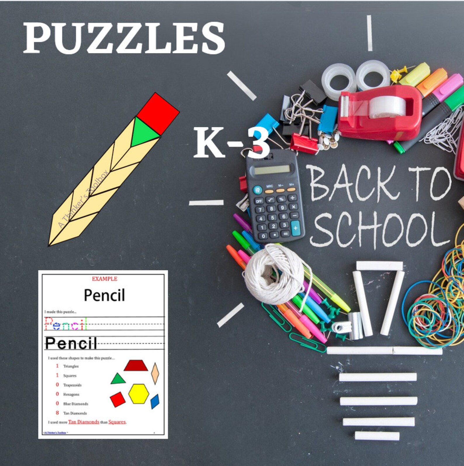 Back to School Pattern Block Mat Printables & Worksheets - Etsy